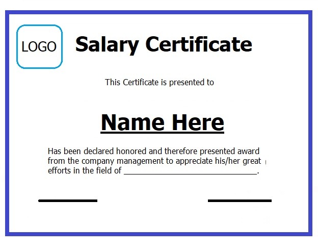 Salary Certificate Format | Free Word Templates